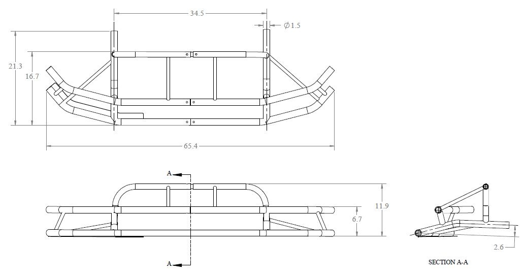 Bumper, Front – (Late Model 2-Piece) – Medieval Chassis